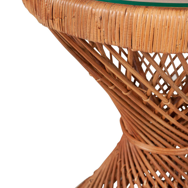 Round Rattan Side Table - Casa Bohème